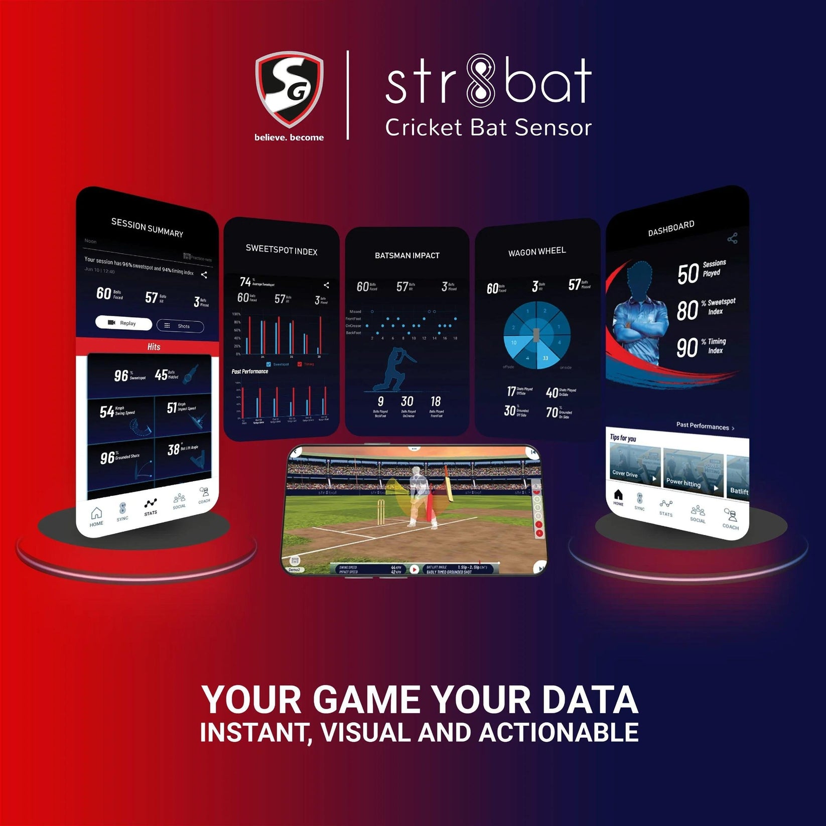SG|Str8bat Cricket Bat Sensor – TeamSG