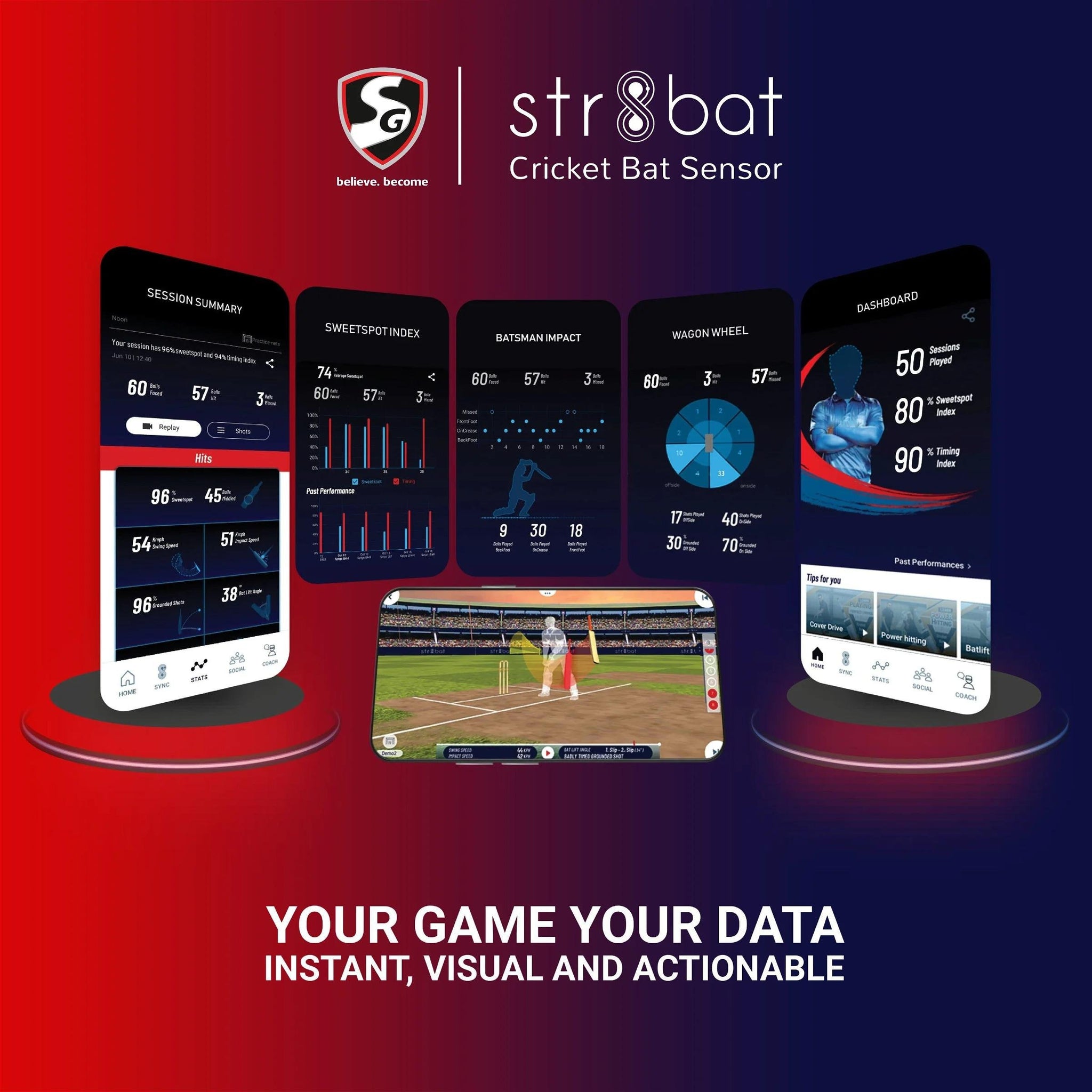 SG|Str8bat Cricket Bat Sensor – TeamSG